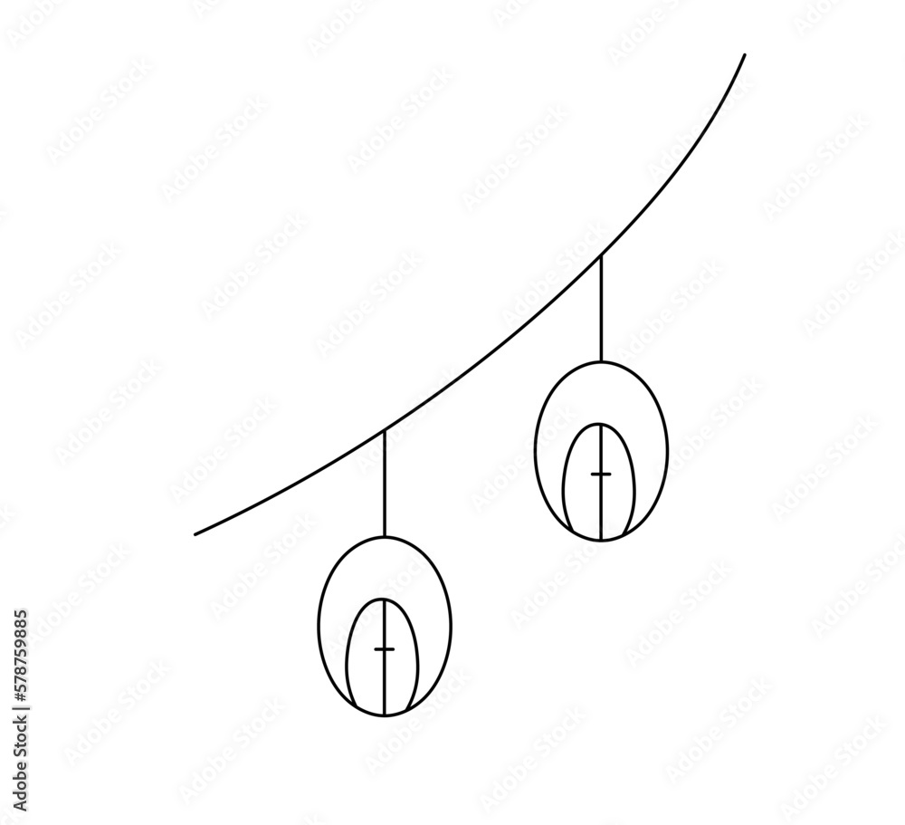 Vector isolated funicular two cabins colorless black and white contour ...