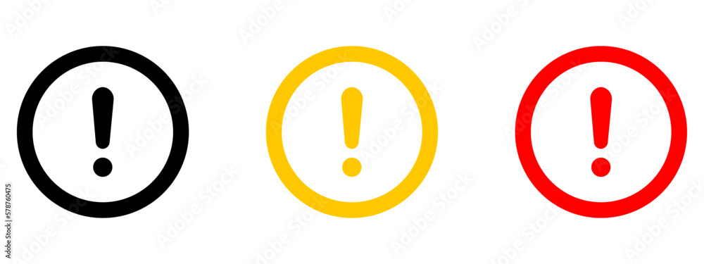 Caution warning signs set. Exclamation marks Stock Vector | Adobe Stock