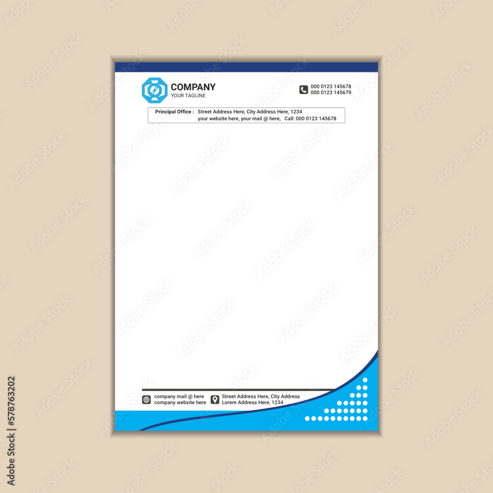 Corporate business letterhead a4 size with bleed vector design Stock ...