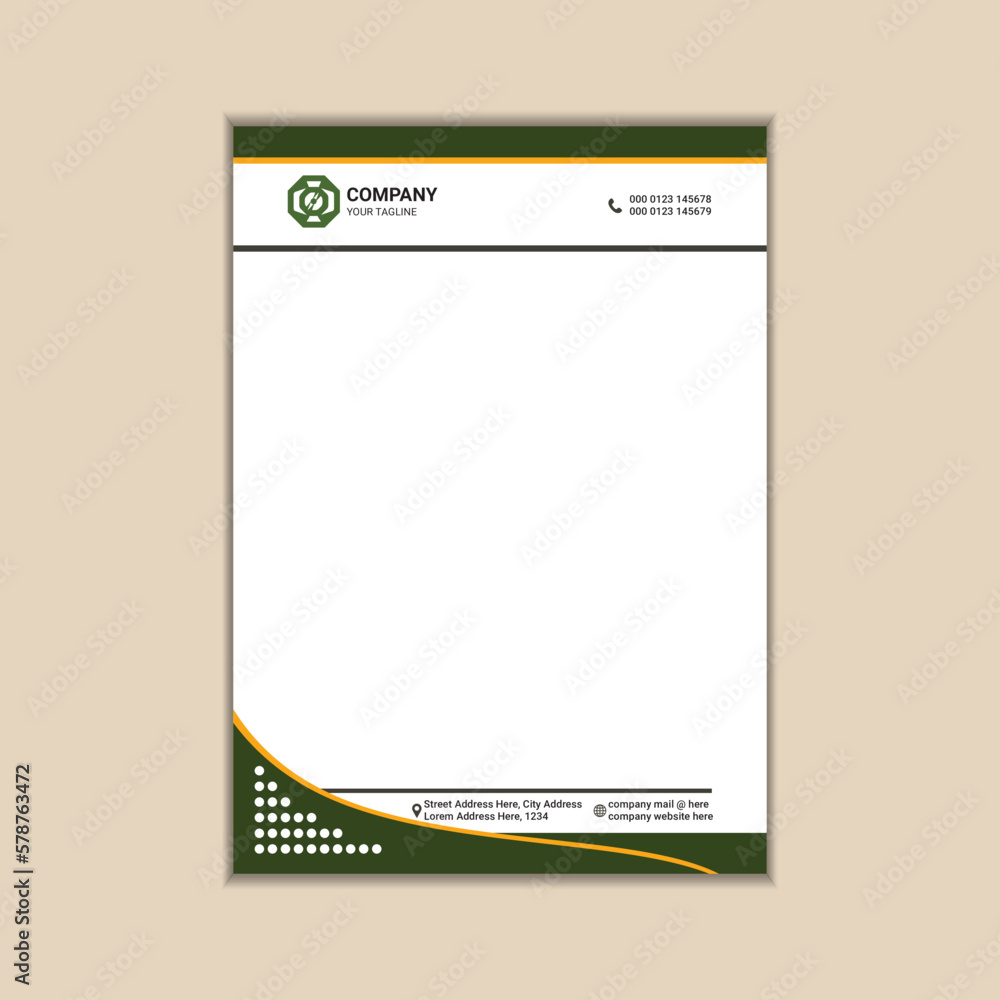 Corporate business letterhead a4 size with bleed vector design. Stock ...