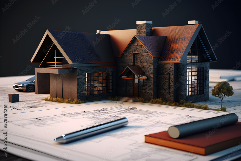 3d modelled building pops up over the 2 dimensional floor plan drawing ...