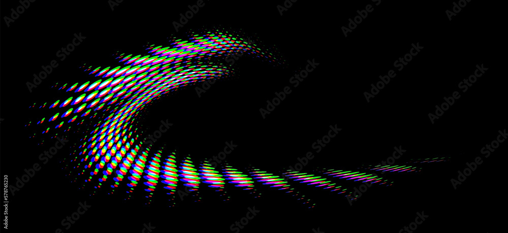 Punched halftone dotted radial frame frame with vortex branches on the ...