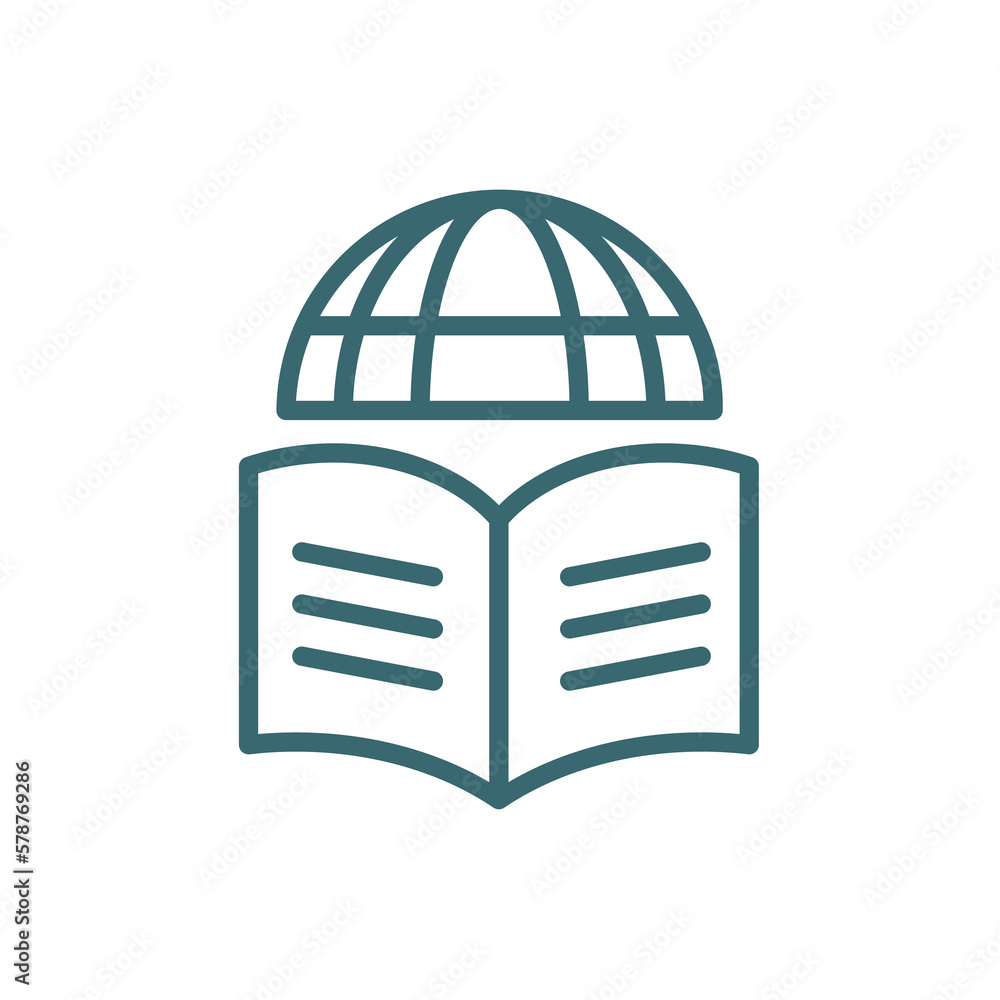 global learning icon. Thin line global learning icon from distance learning collection. Outline ...
