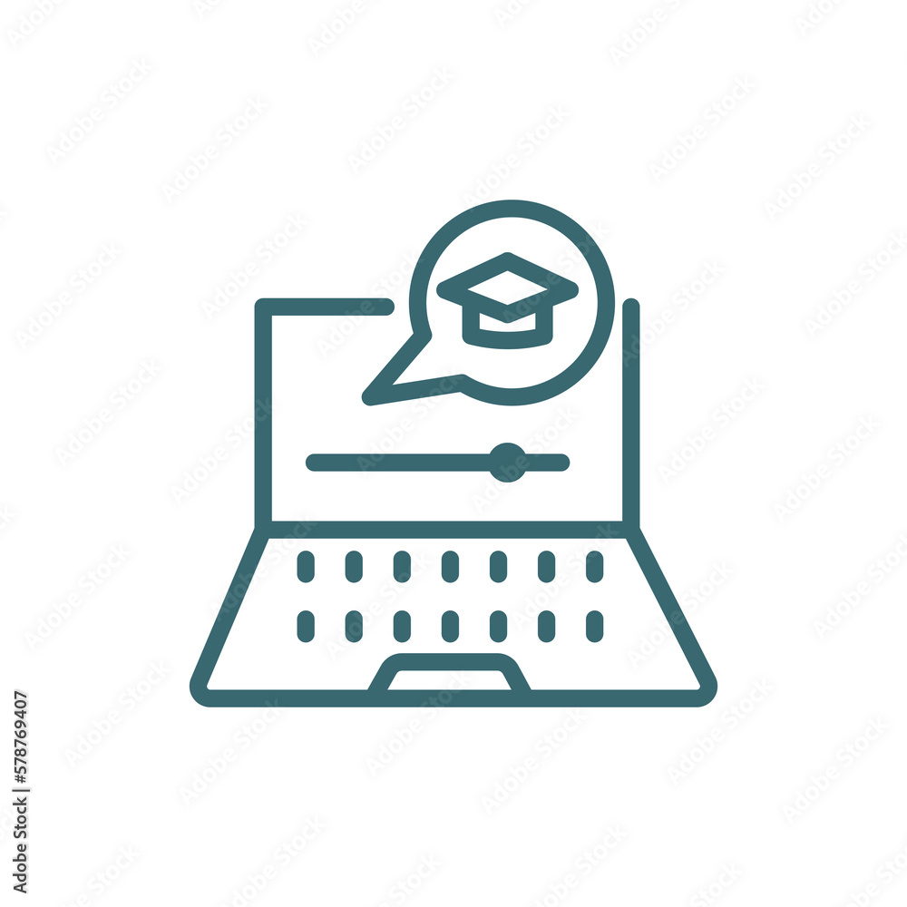 e learning icon. Thin line e learning icon from distance learning ...
