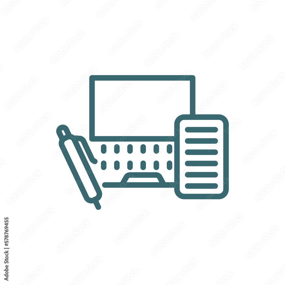 blended learning icon. Thin line blended learning icon from distance ...