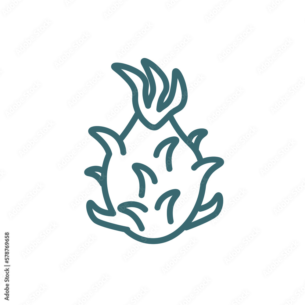 pitaya icon. Thin line pitaya icon from vegetables and fruits ...