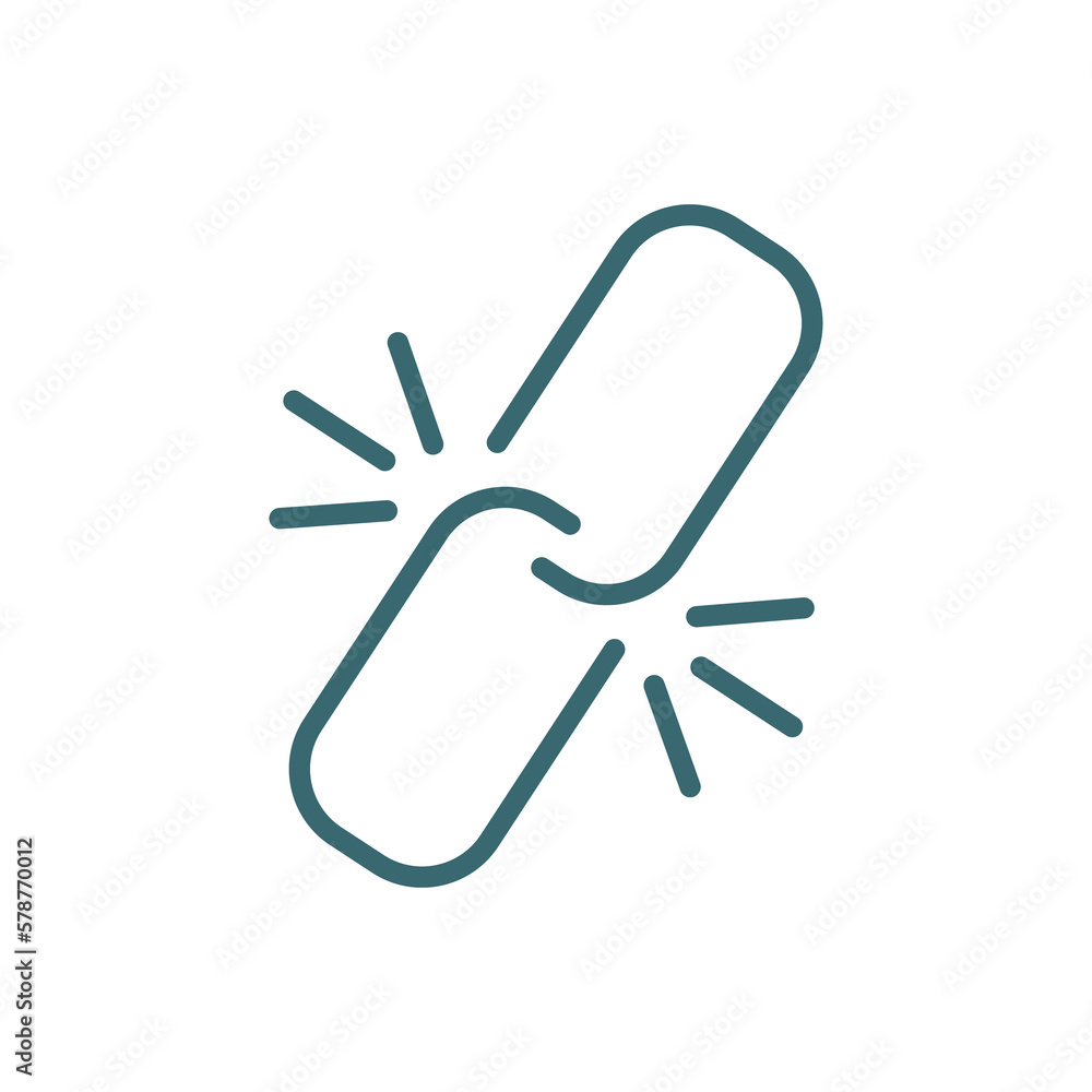 broken link icon. Thin line broken link icon from information ...