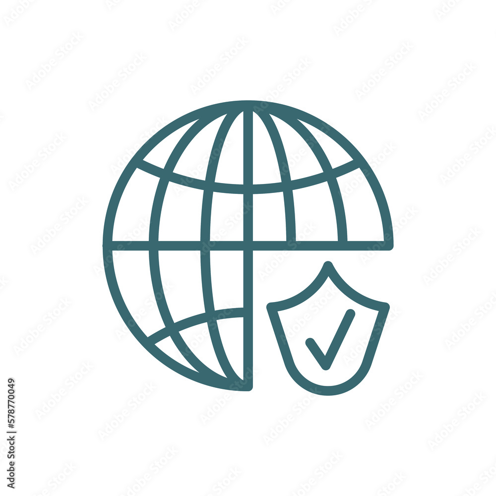 secured network icon. Thin line secured network icon from information ...