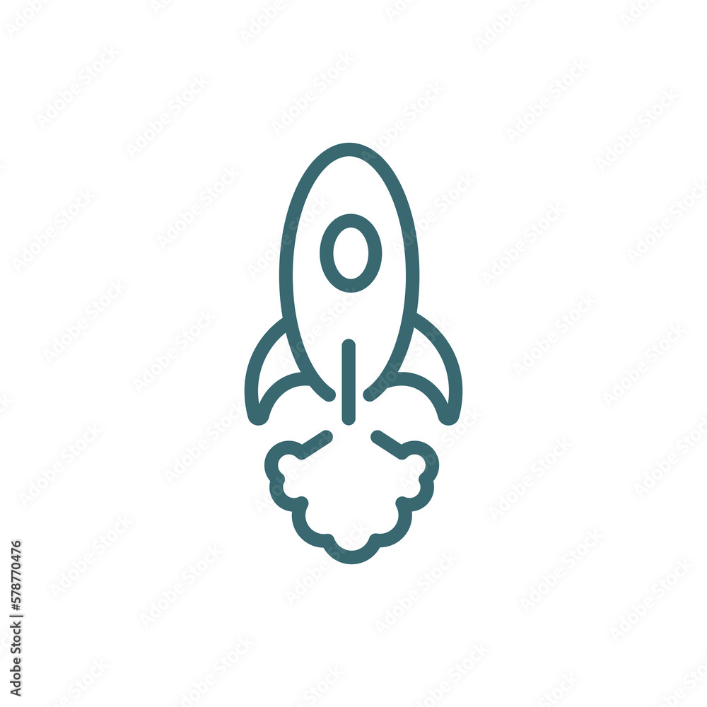 space rocket launch icon. Thin line space rocket launch icon from ...
