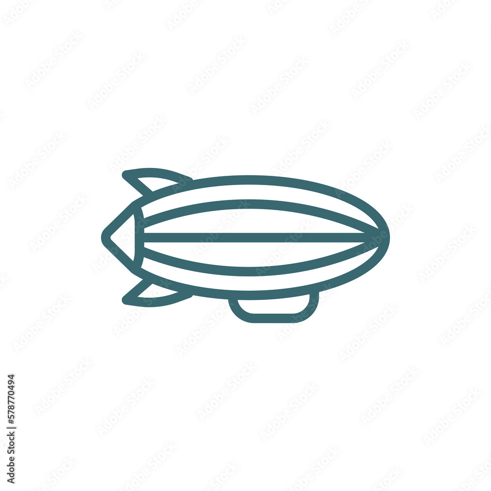 blimp icon. Thin line blimp icon from transportation collection ...