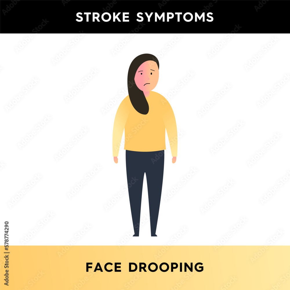 Vector illustration of a man with one part of his face down. The girl's ...