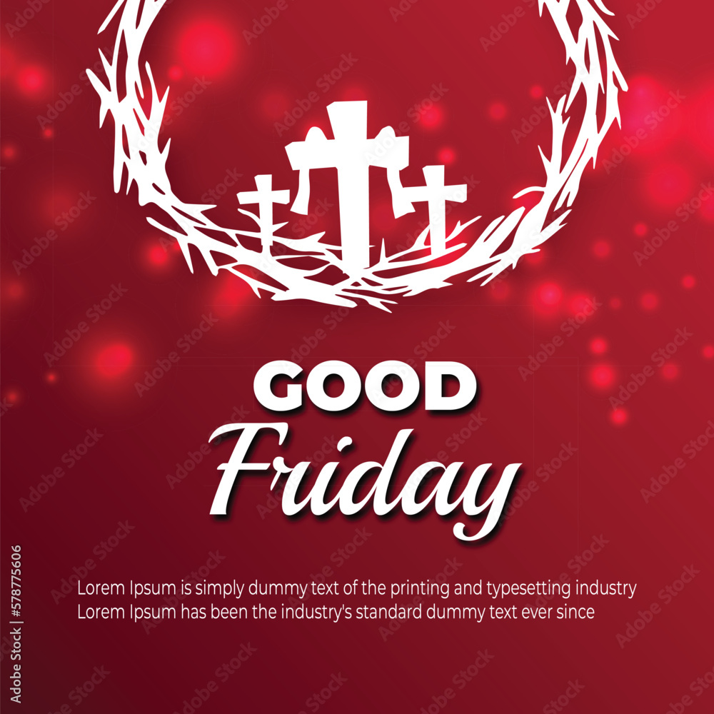 Good friday peace of holy week event card social media post Stock ...