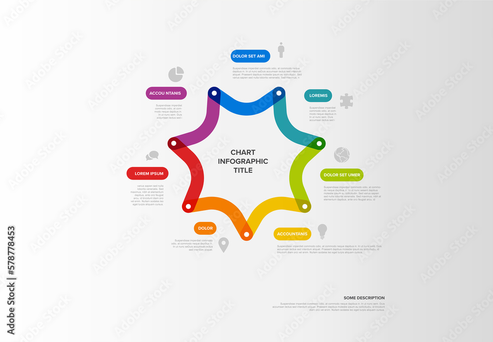 Seven blocks star chart multipurpose infographic template Stock ... Seven blocks star chart multipurpose infographic template Stock ...