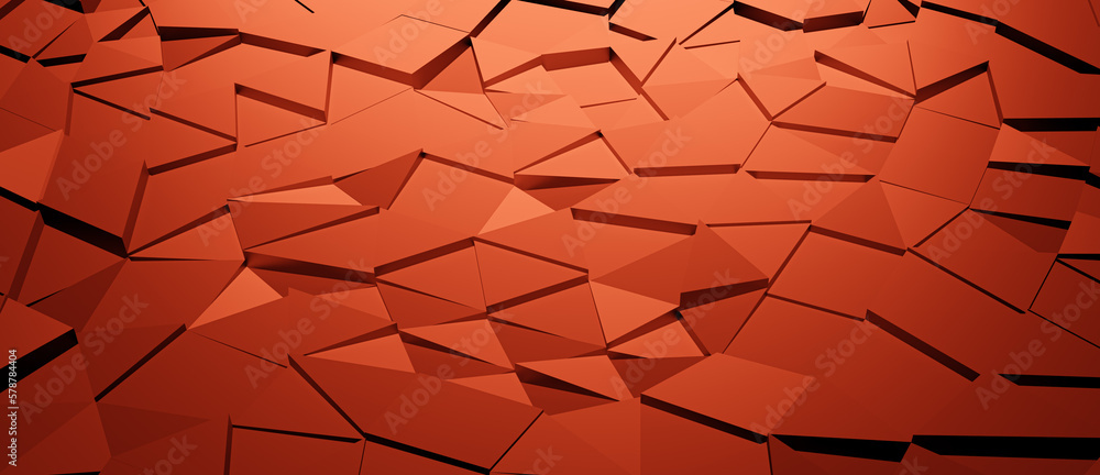 Abstract red background with sharp edge triangles and polygons ...