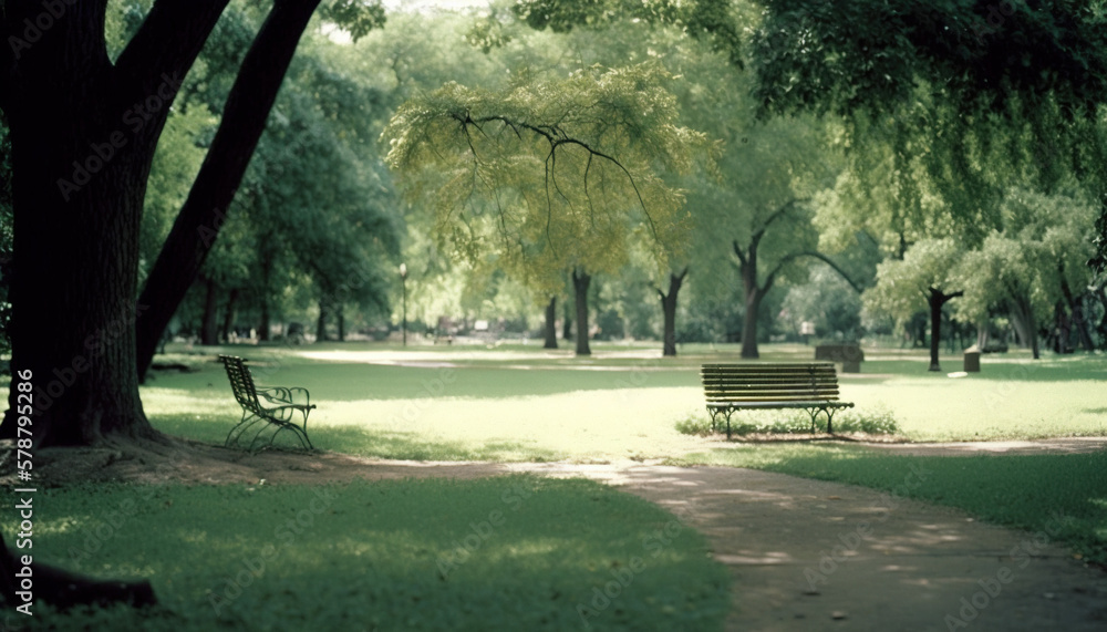 ภาพประกอบสต็อก Video conference, urban park, zoom background ...