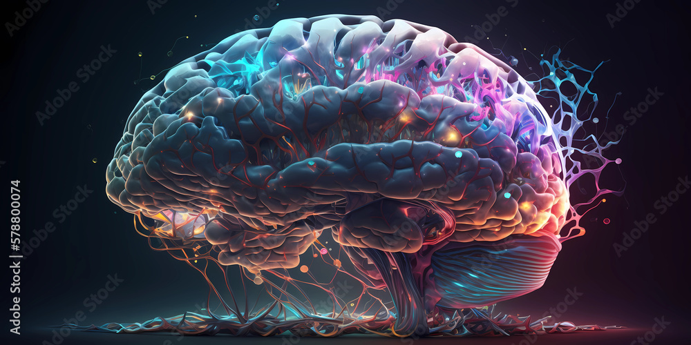 Digital Futuristic Brain Data. Electronic Mainboard Micro Brain Drive ...