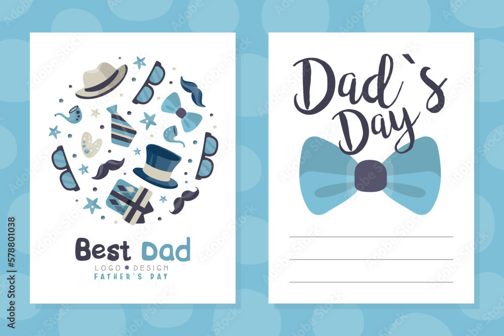 Best dad invitation card template. Happy Father Day greeting card ...