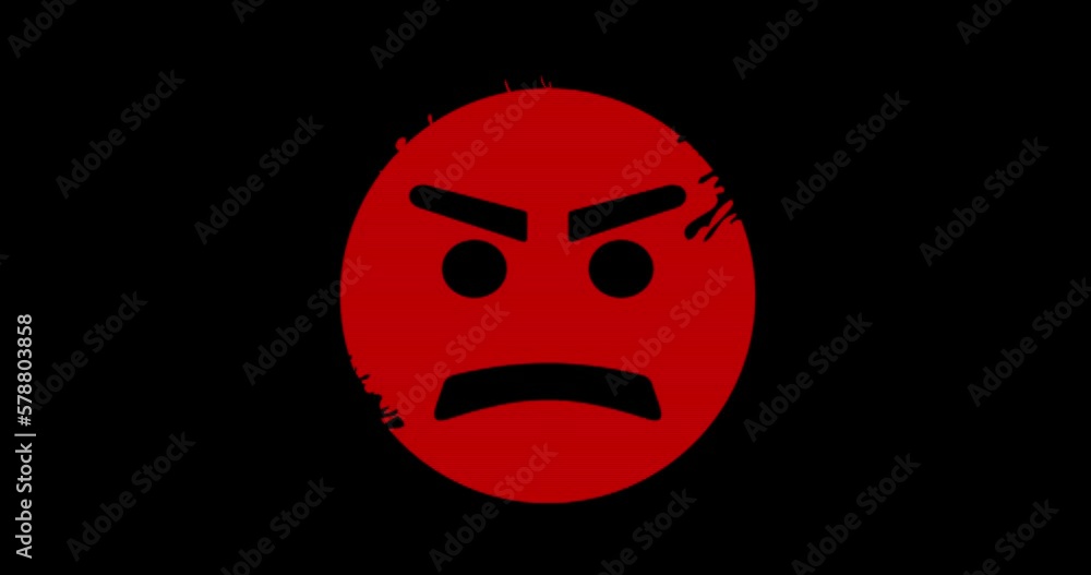 Emoticon face with distorted and glitch effect seamless and loopable 3d ...