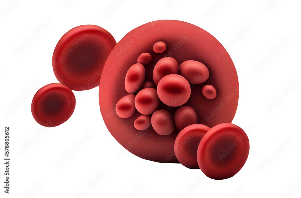 red blood cells erythrocytes clot in the shape of sphere isolated ...