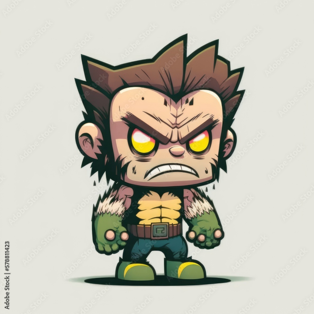 cartoon superhero zombie monster character illustration isolated on ...