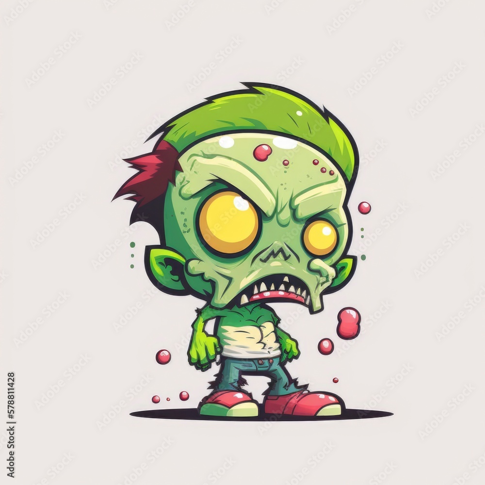 cartoon superhero zombie monster character illustration isolated on ...