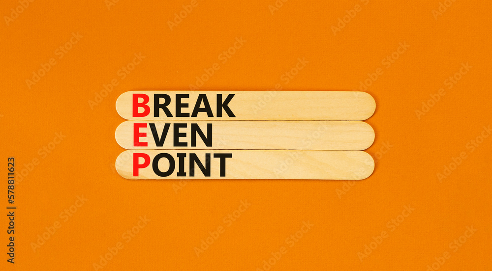 BEP break even point symbol. Concept words BEP break even point on ...