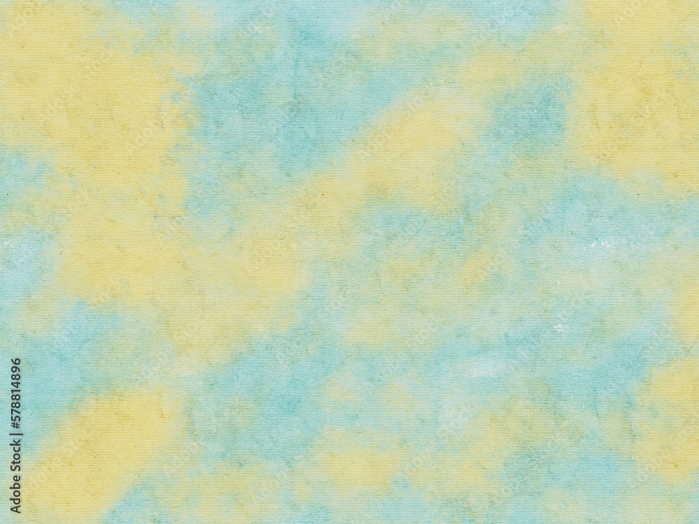 Watercolor background in blue-yellow color, hand drawing Stock Photo ...