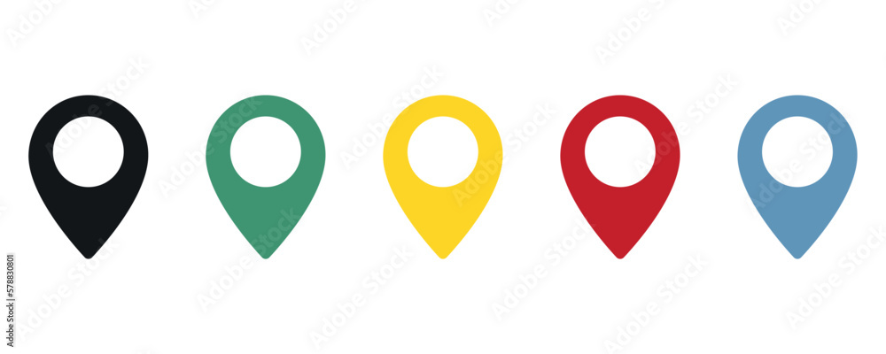 Pin map location icons. Location map set. Vector illustration. Map pin ...