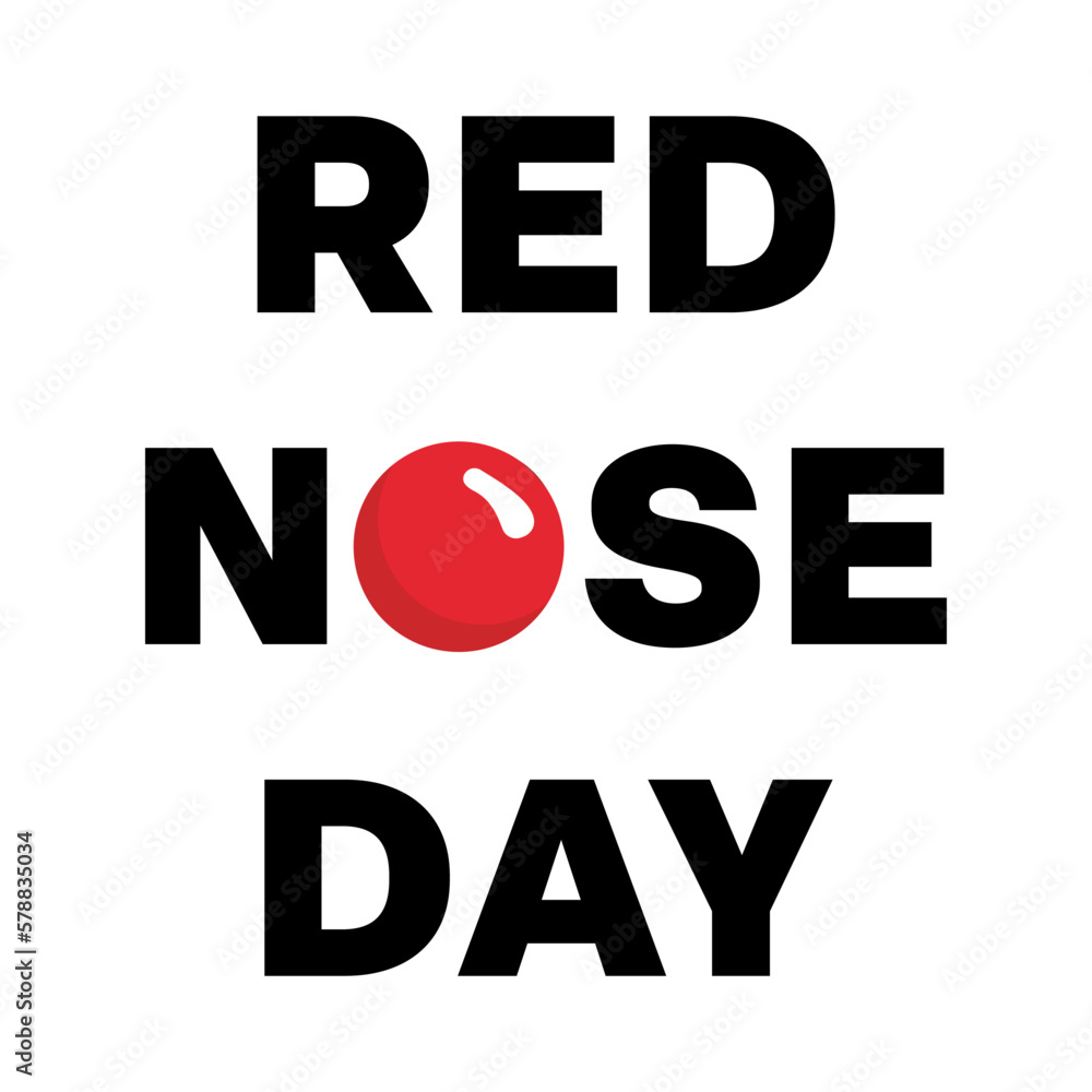 International Red Nose Day (Comic Relief) 2023 typography with red ...