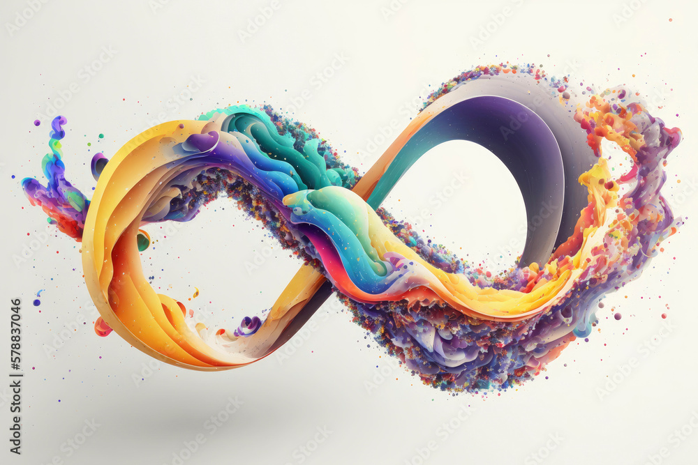 Colourful infinity symbol ,made with Generative AI Stock Illustration ...