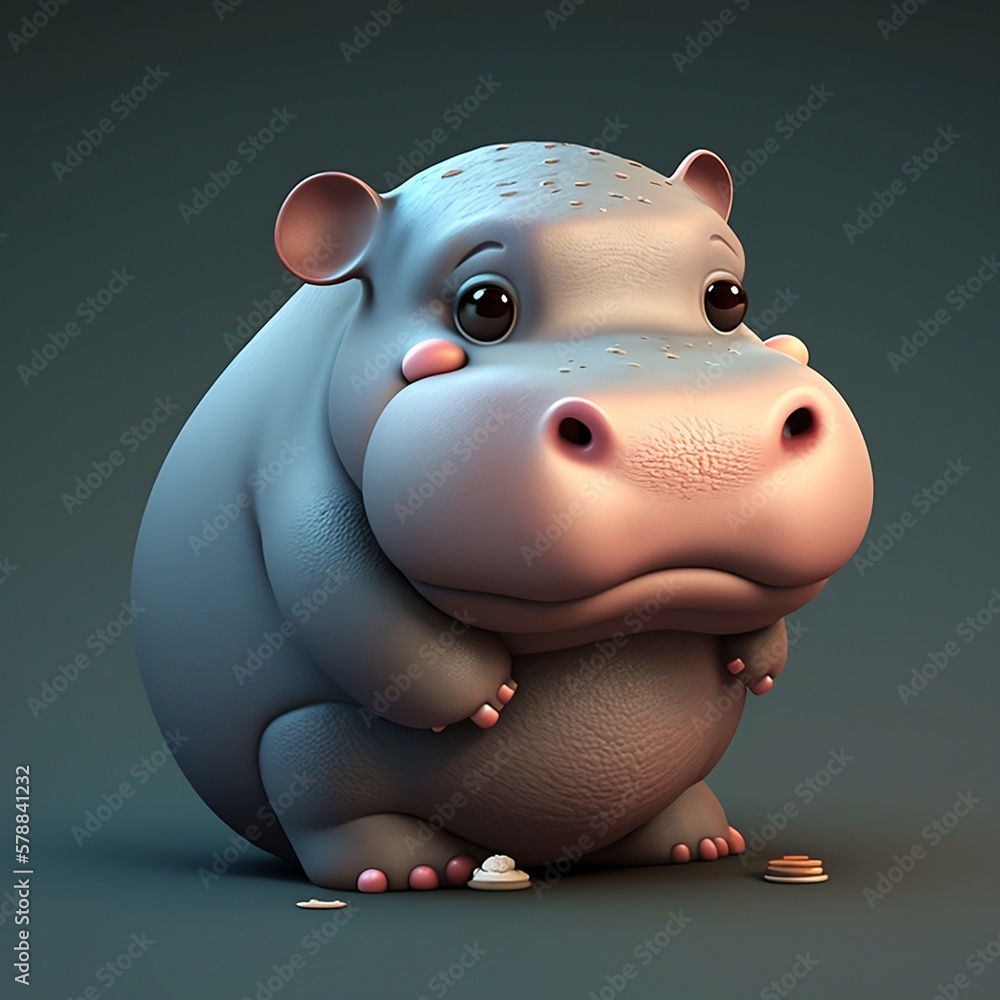 Cute cartoon character hippopotamus. Cartoon hippo. Begimot. Cartoon ...