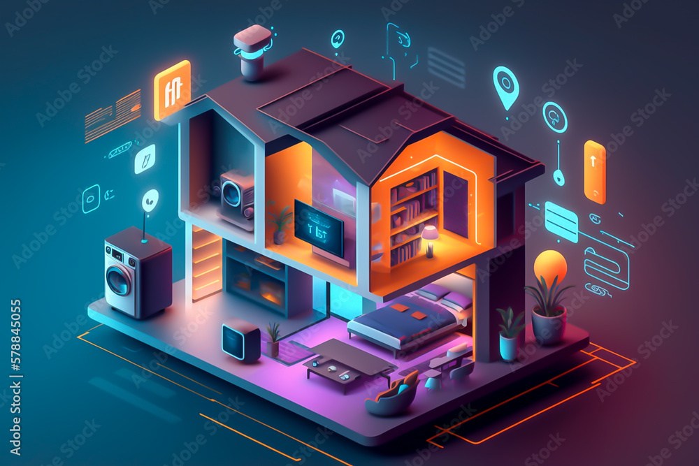 smart home house management system using augmented reality, illstration ...
