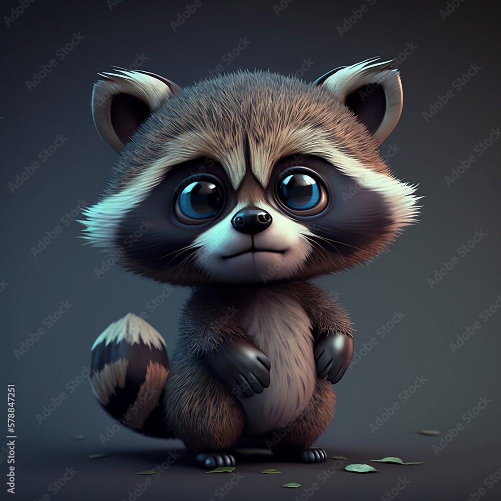 Cute cartoon character raccoon. Cartoon raccoon. Enot. Cartoon raccoon ...