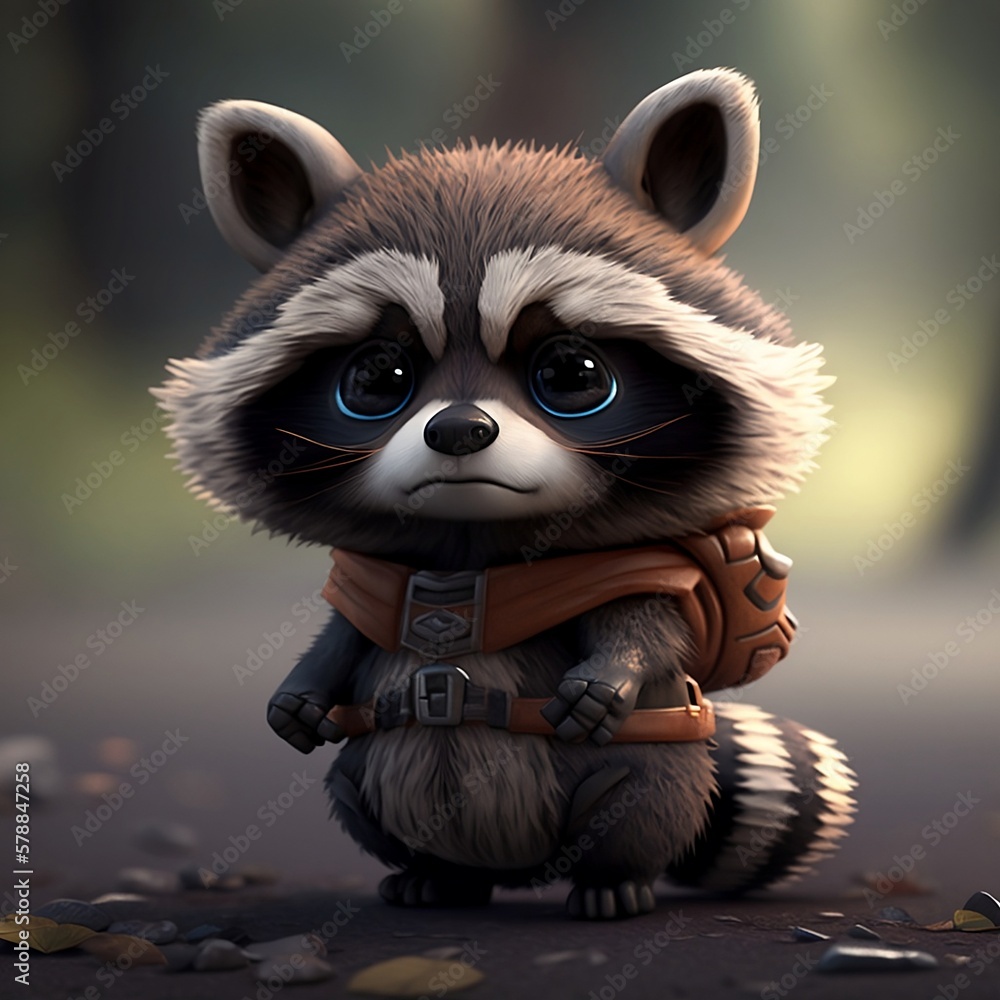Cute cartoon character raccoon. Cartoon raccoon. Enot. Cartoon raccoon ...
