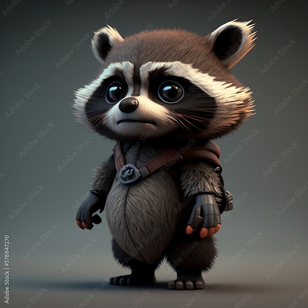 Cute cartoon character raccoon. Cartoon raccoon. Enot. Cartoon raccoon ...