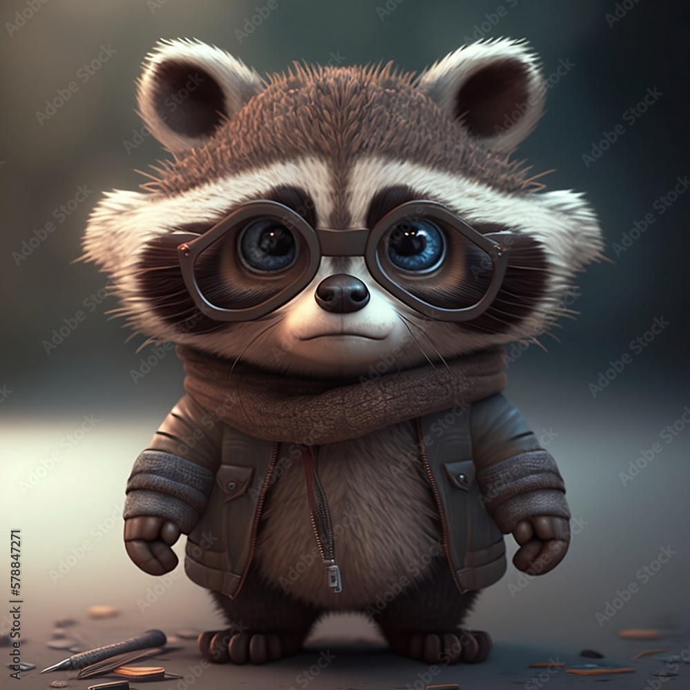 Cute cartoon character raccoon. Cartoon raccoon. Enot. Cartoon raccoon ...