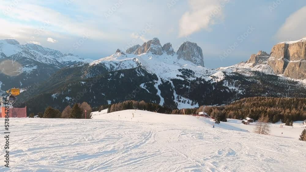 First-person view FPV first-person point of view POV of alpine skiing ...
