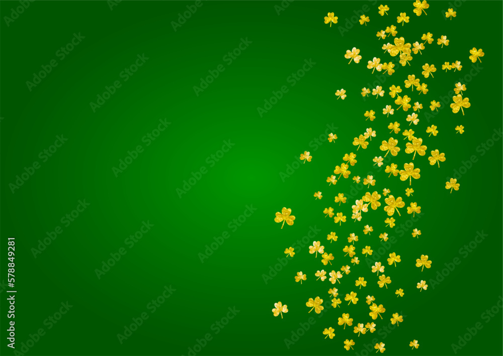 Shamrock background for Saint Patricks Day. Lucky trefoil confetti ...