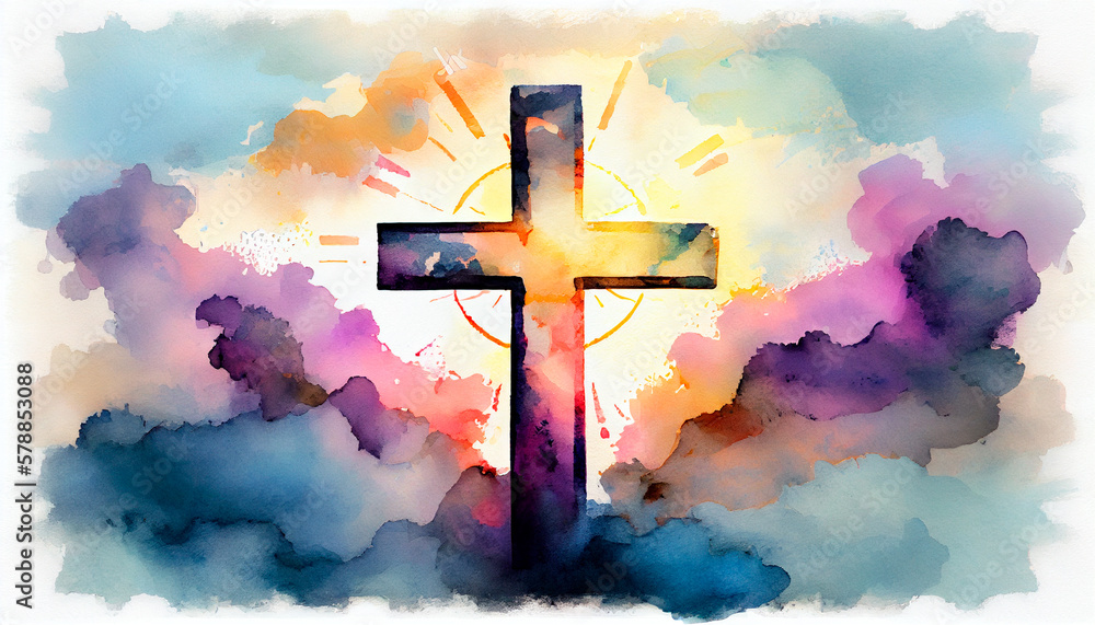 Blurry abstract background of Painting in watercolor depicting a ...