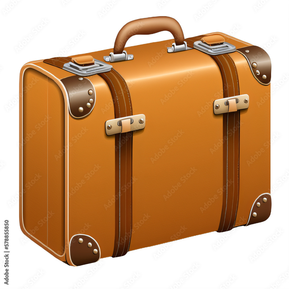 vintage suitcase png vector illustration icon transparent background Generative Ai Stock ...