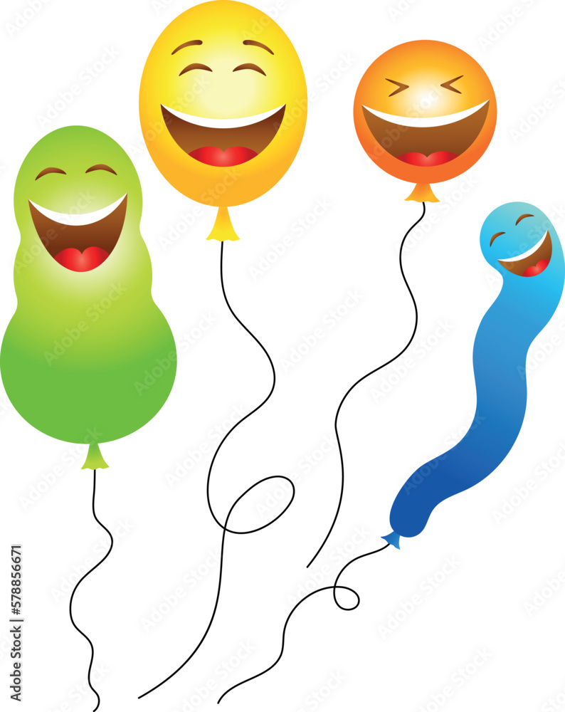 Multicolored vector funny characters in the form of balloons. Set of ...