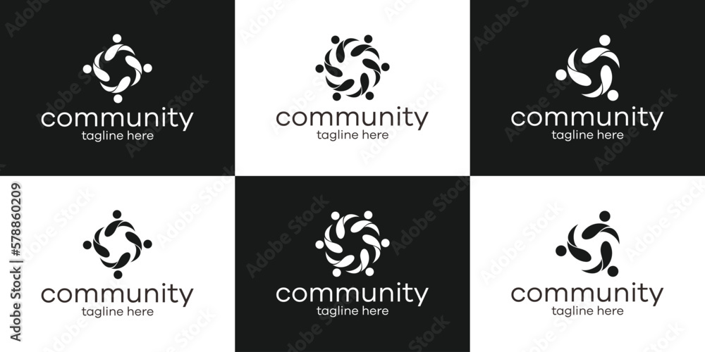 tim work community logo design vector illustration Stock Vector | Adobe ...