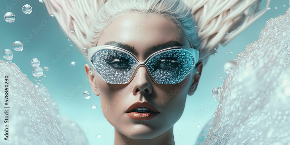 Glamorous Underwater Fashion Shoot: Stunning Model Wearing Art Deco ...