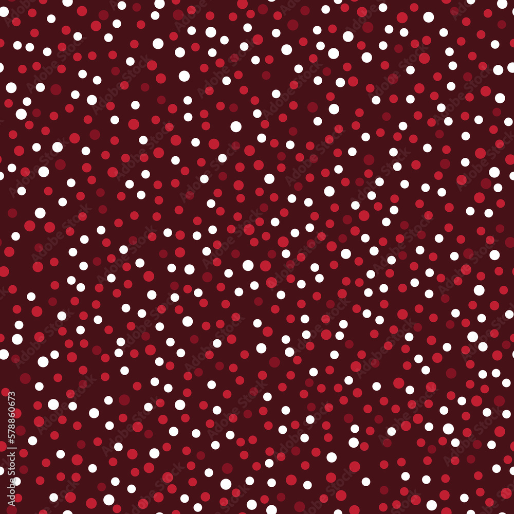 Bright Red Confetti Seamless Pattern - Round circle confetti dots ...