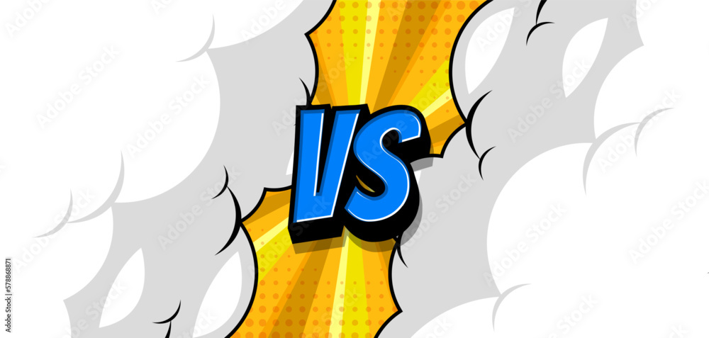 Vector illustration. Cartoon comic background. Fight versus. Comics ...