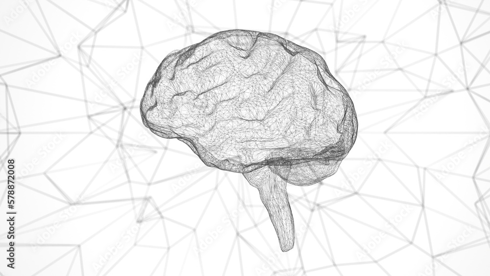 human brain virtual reality rotation 3d representation, nervous system ...