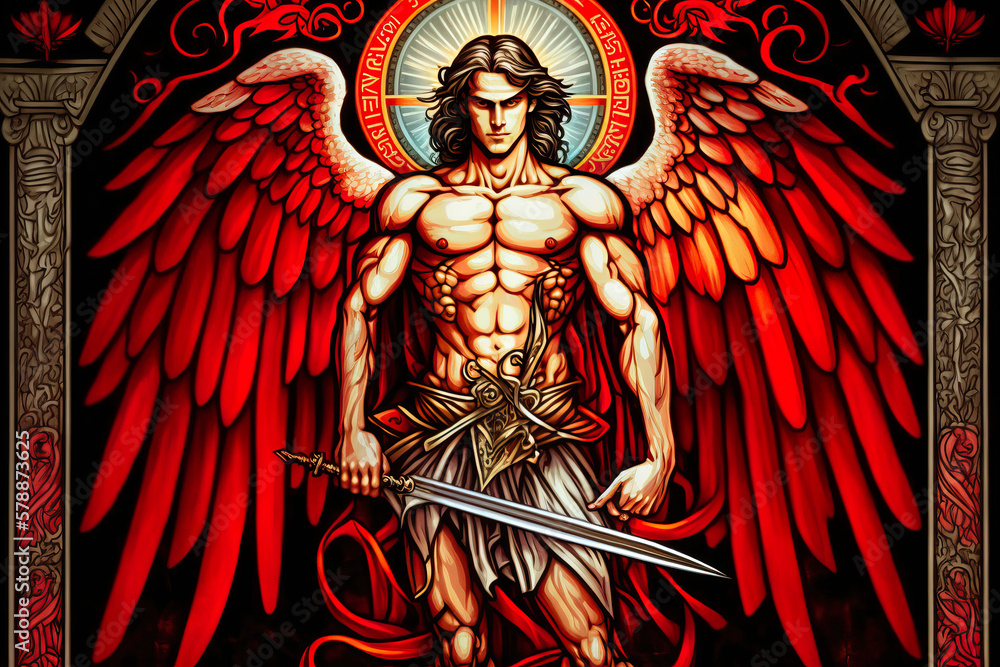 Metatron, the Angel with Fiery Eyes and Blazing Sword Generative AI ...