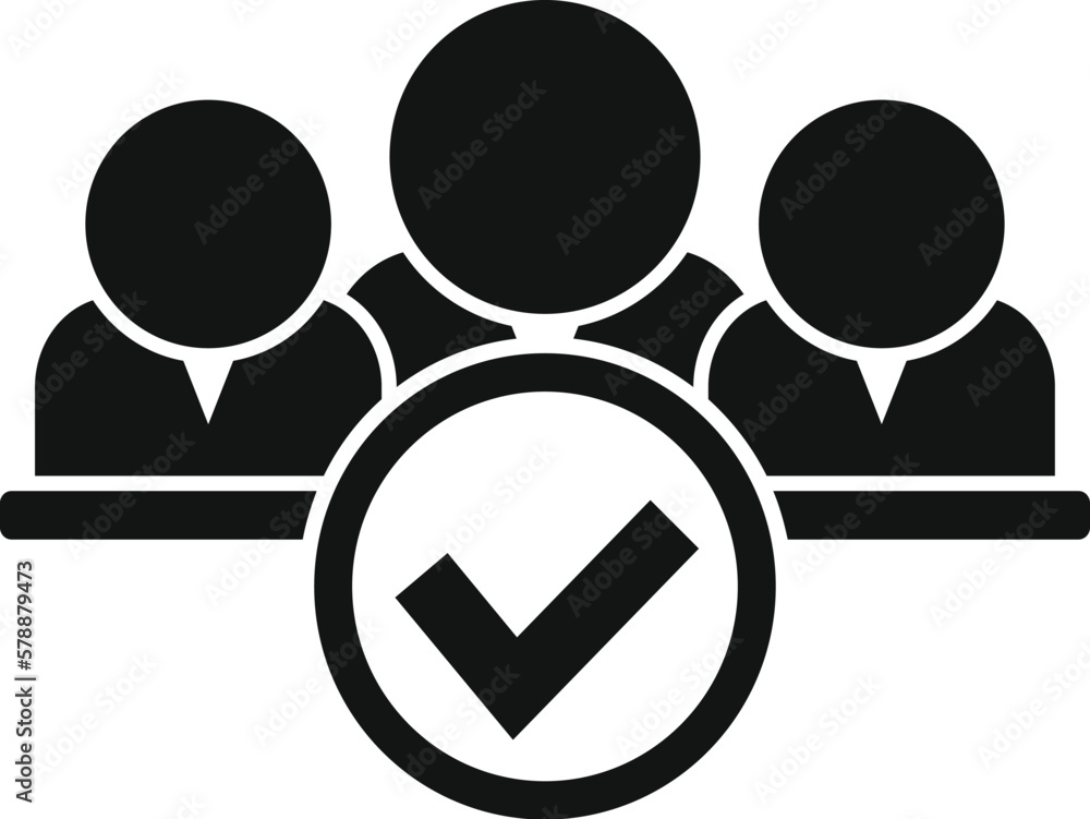 Approved team icon simple vector. Human work. Staff company Stock ...