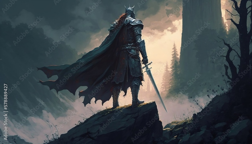 Soldier, a heavily armored knight wielding a massive greatsword ...