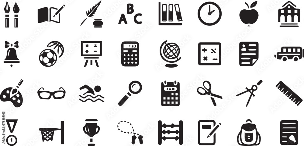Vetor de Icons Set vector design, icon pack symbol template for graphic ...